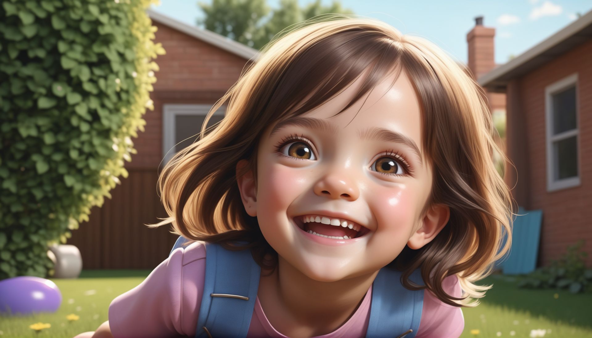 Photo Realistic, Child, Cute Girl, Smiling, Happiness - Stable ...