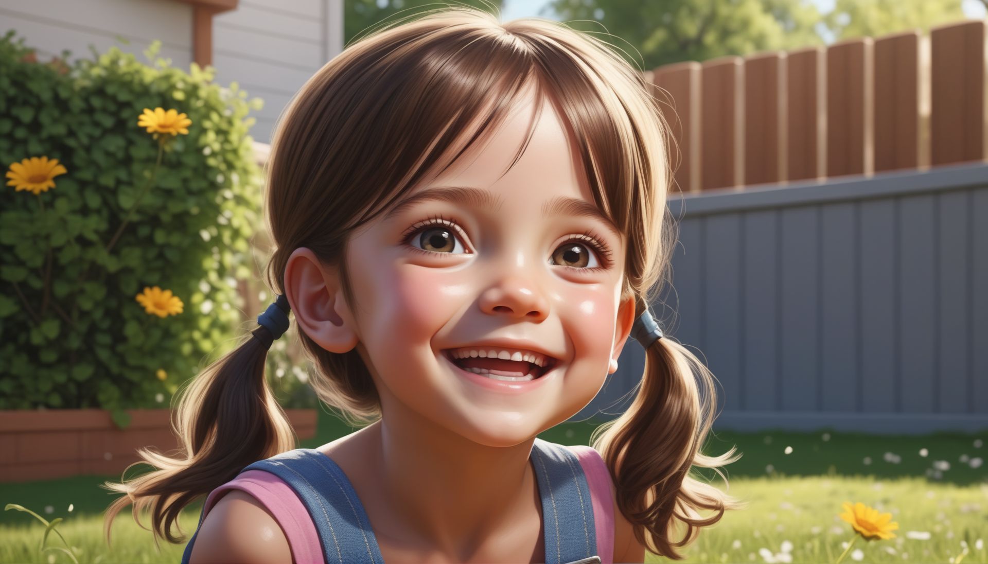 Photo Realistic, Child, Cute Girl, Smiling, Happiness - Stable ...