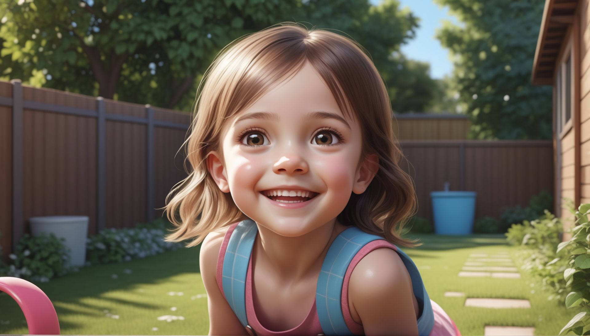 Photo Realistic, Child, Cute Girl, Smiling, Happiness - Stable ...