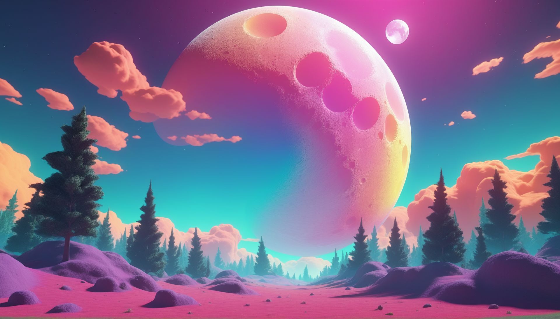 Colorful Planet, Colorful, Sky, Moon - Stable Diffusion Prompts