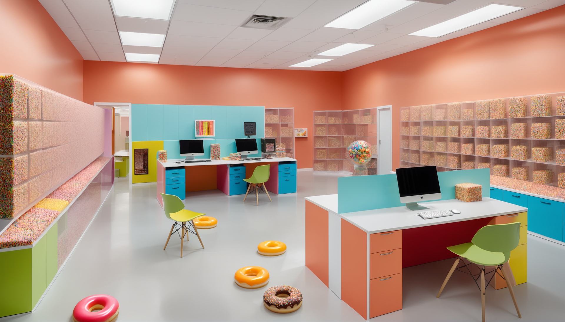 tantalizing, office, made of confectionery. Chocolate bar partitions ...