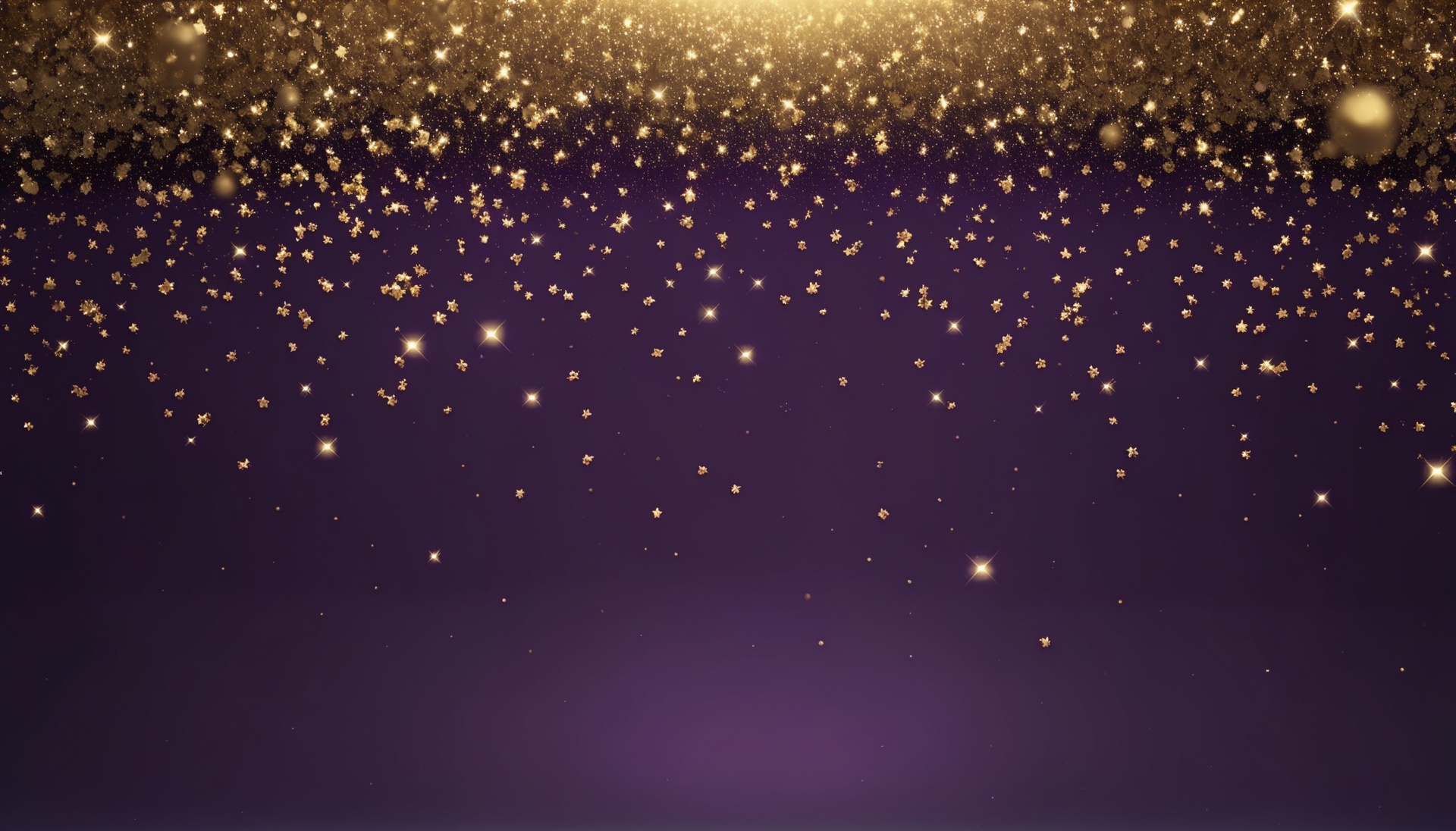 Gold glitter particles floating, deep purple background - Stable Diffusion Prompts 3440762695