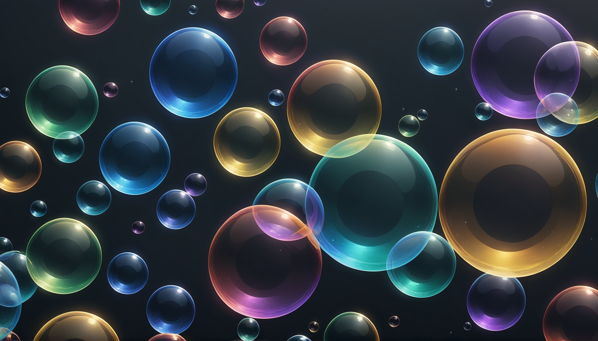 Floating bubbles in rainbow transparent colors - Stable Diffusion Prompts 3032818123