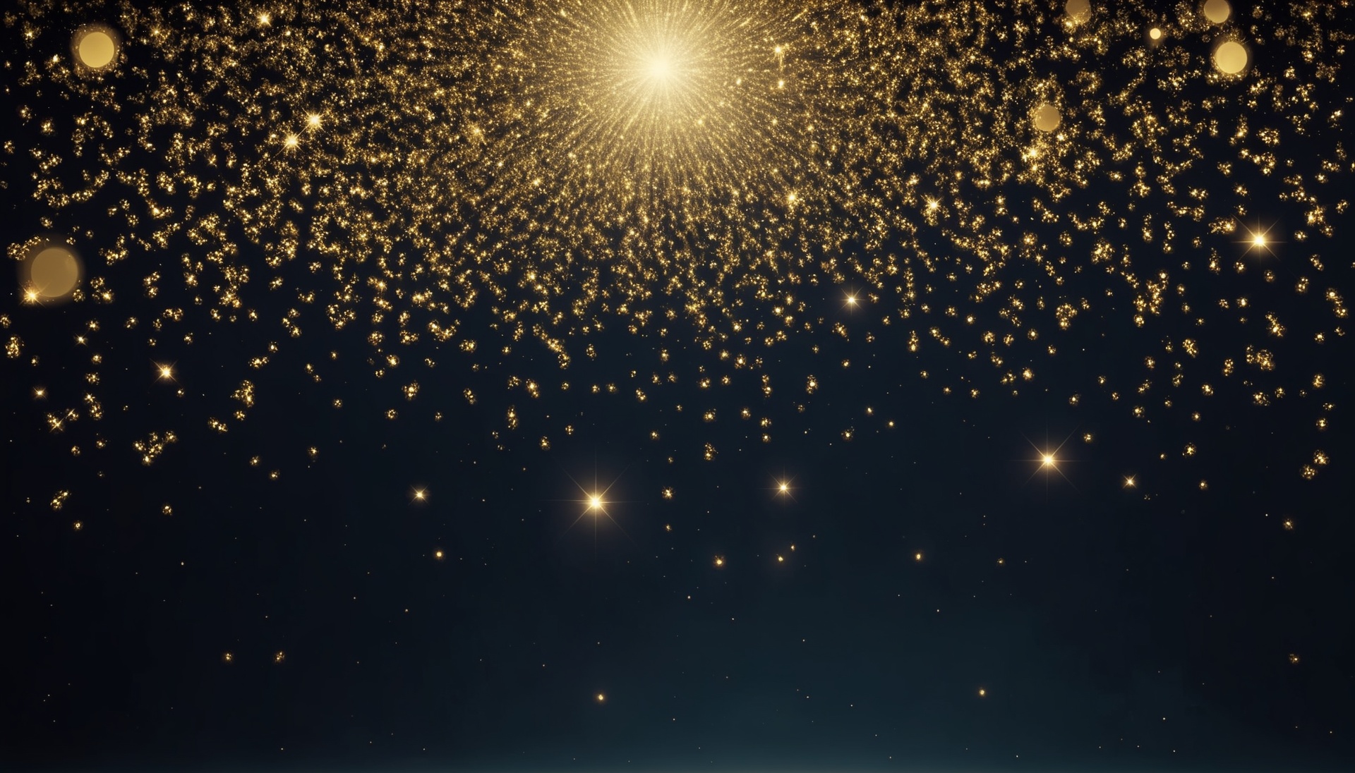 Gold glittering particles floating in night sky - Stable Diffusion ...