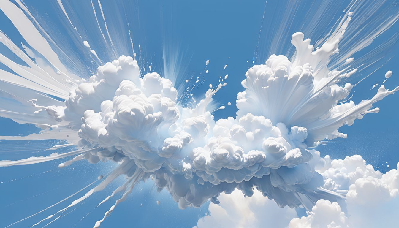 sky blue splash, light and airy, with streaks of white, resembling a ...