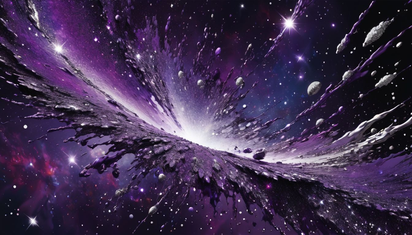 deep violet splash with sparkling silver glitter scattered throughout ...