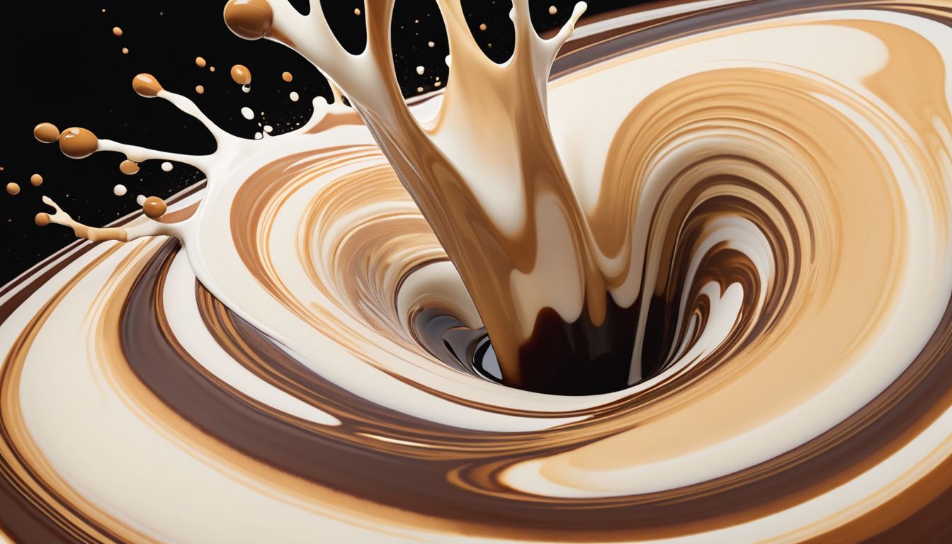 espresso and cream splash, swirling together, mimicking the top of a ...